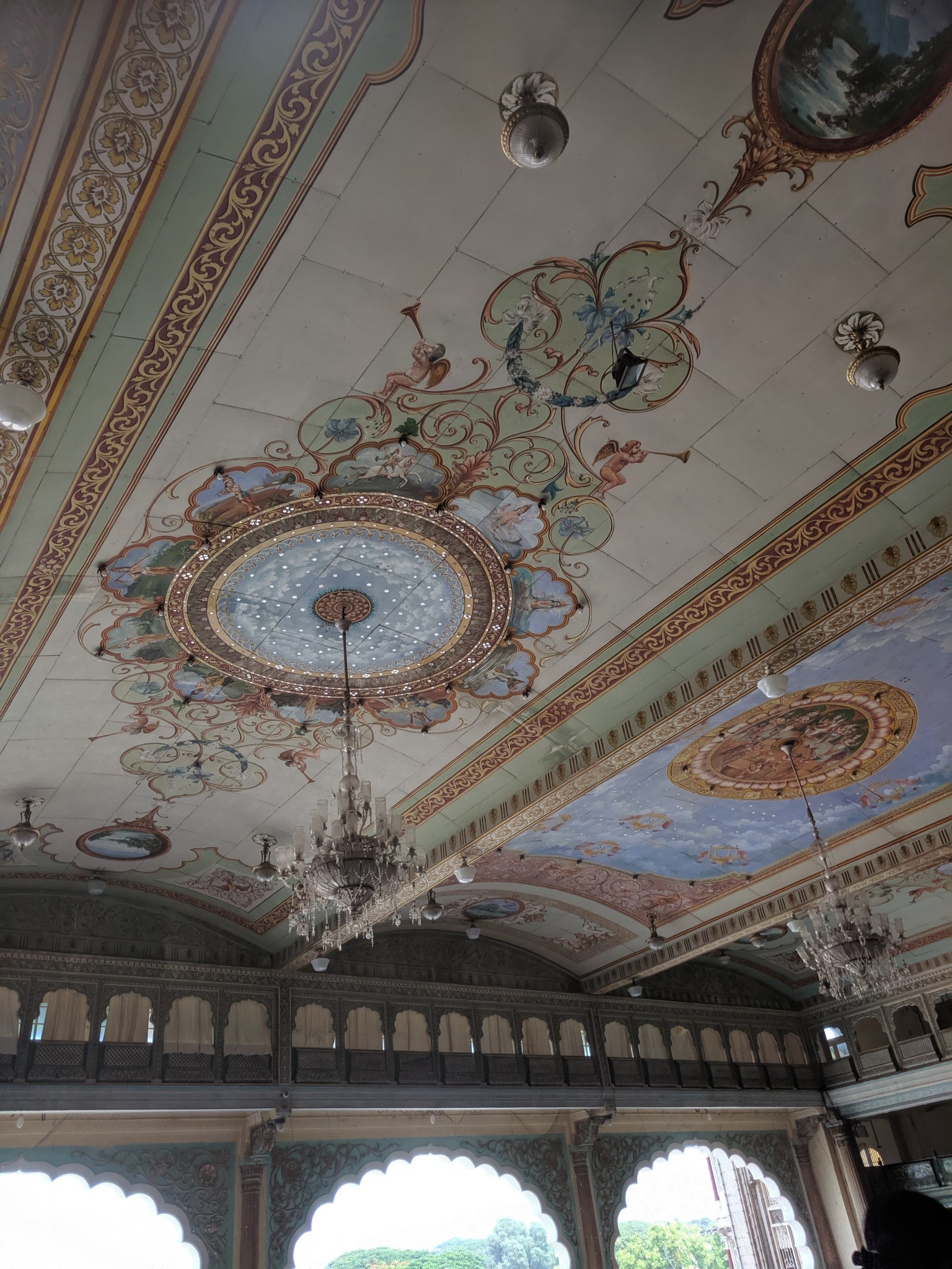 Ceiling Murals 1st floor Mysore Palace – Wandering Tales Travel Dreams